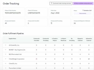 MolPort Real-time Order Tracking and Documentation